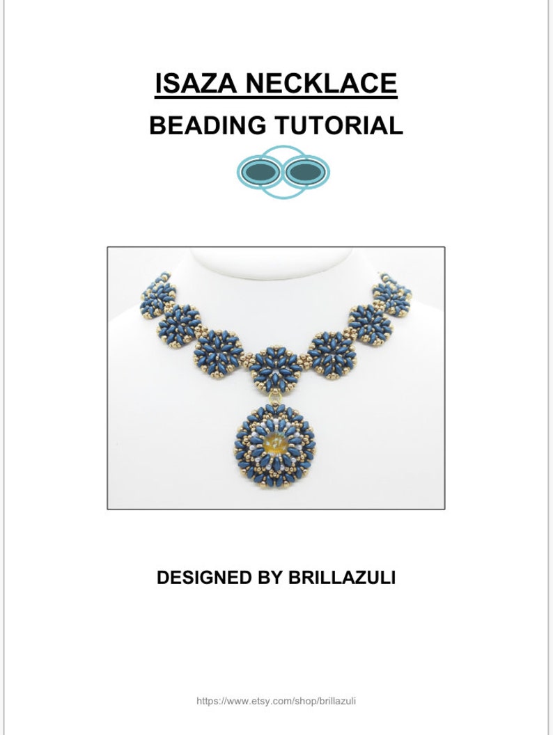 PDF Isaza Tutorial, Necklace Beading Pattern, Superduo Tutorial, 14 Mm Rivoli Tutorial, Superduo ...