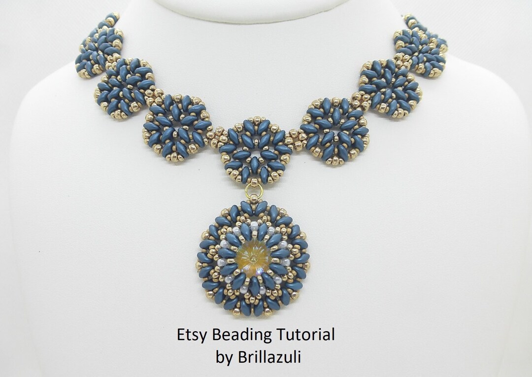 PDF Isaza Tutorial, Necklace Beading Pattern, Superduo Tutorial, 14 Mm Rivoli Tutorial, Superduo ...