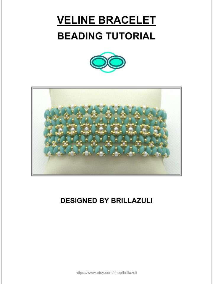 PDF Veline Pattern, Beading Tutorial, Beading Pattern, Superduo Tutorial, Superduo Pattern ...