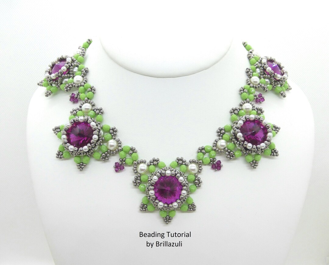 Pdf Irala Necklace Pattern, Bead Pattern, Bead Tutorial, Rivoli ...