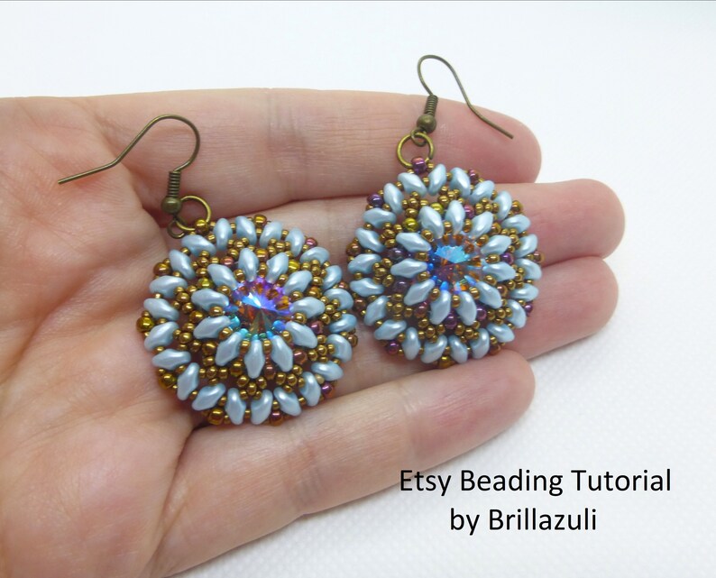 PDF Isaza Tutorial, Necklace Beading Pattern, Superduo Tutorial, 14 Mm Rivoli Tutorial, Superduo ...