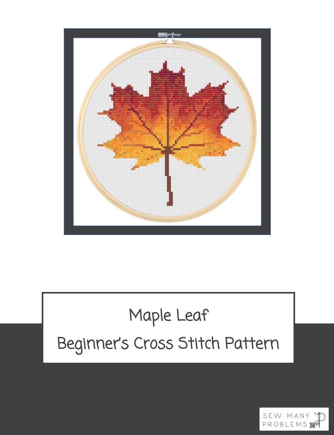 Fall Maple Leaf Beginner's Cross Stitch Pattern - Etsy
