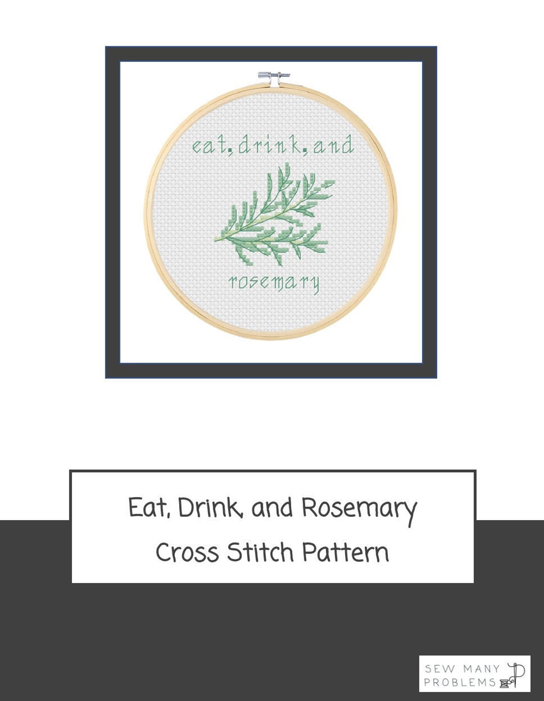 Eat, Drink, and Rosemary Cross Stitch Pattern - Etsy