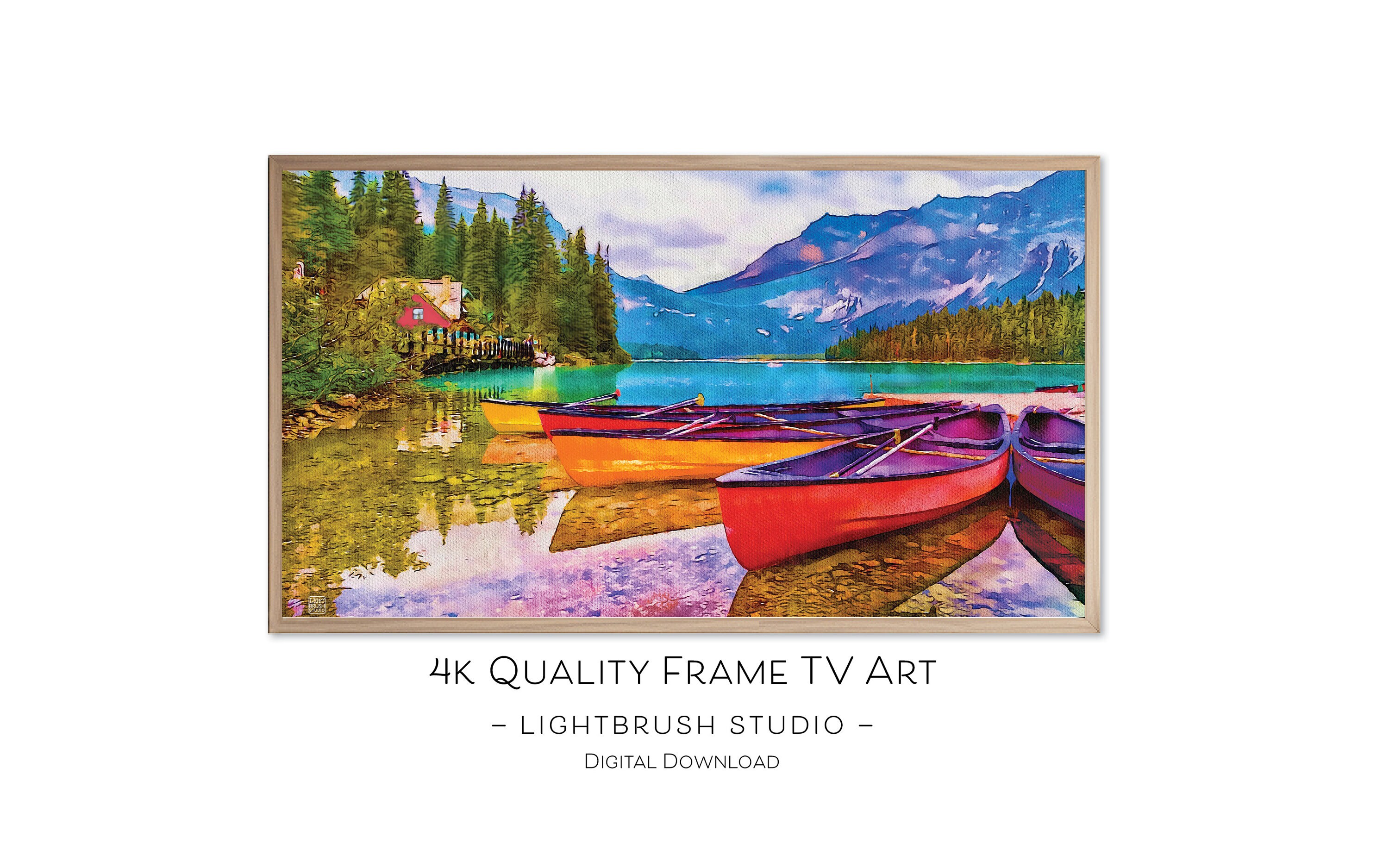 Frame TV Watercolor Art, 4k Quality, Digital Art, Beautiful Mountain ...