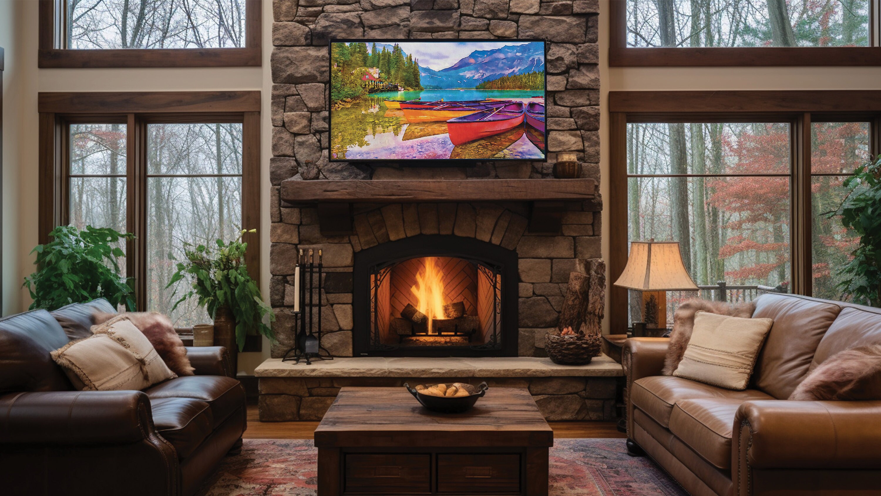 Frame TV Watercolor Art, 4k Quality, Digital Art, Beautiful Mountain ...