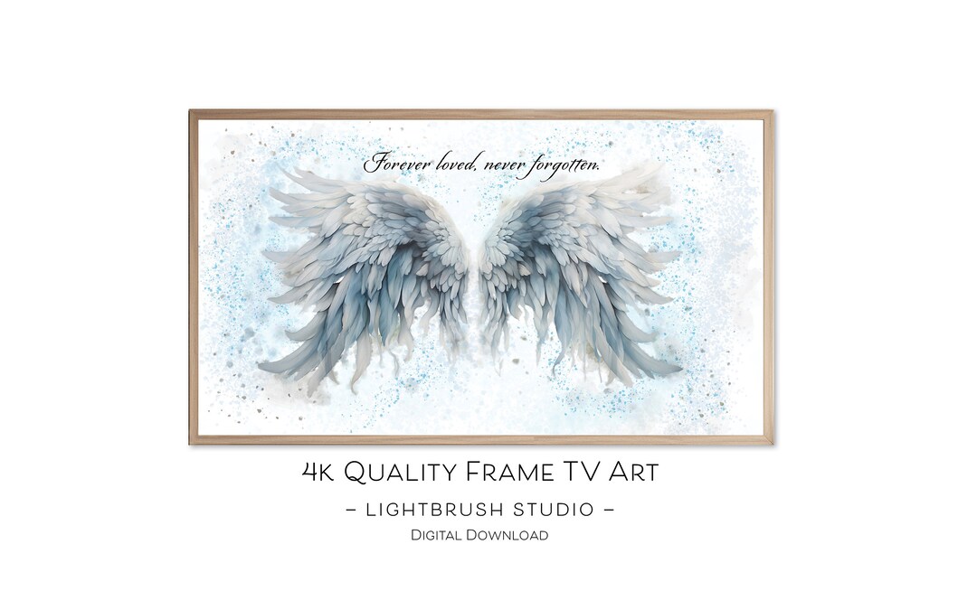 Frame TV Angel Wings Painting, Digital Painting, Watercolor Memorial ...