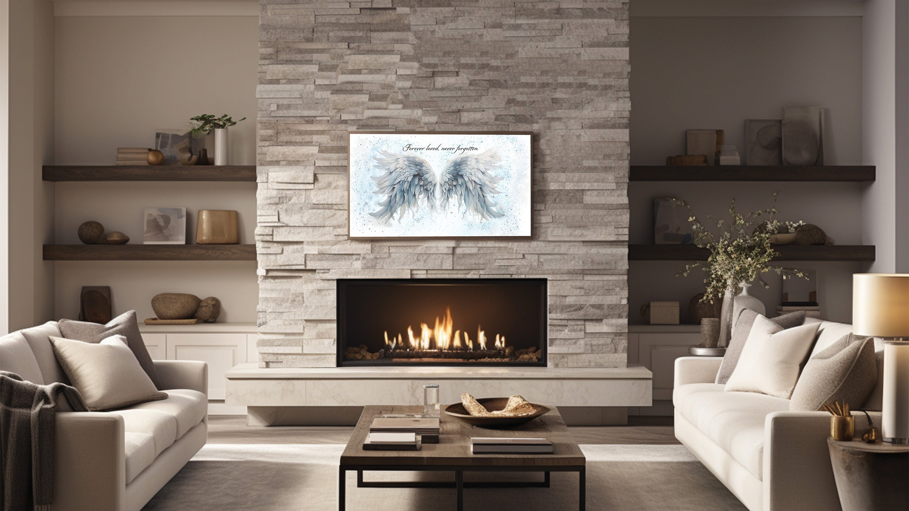 Frame TV Angel Wings Painting, Digital Painting, Watercolor Memorial ...