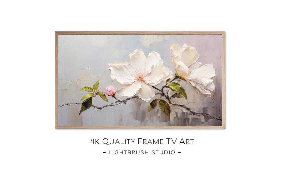 Samsung Frame TV Art of Magnolia Blooms, 4k Quality, Digital Oil ...