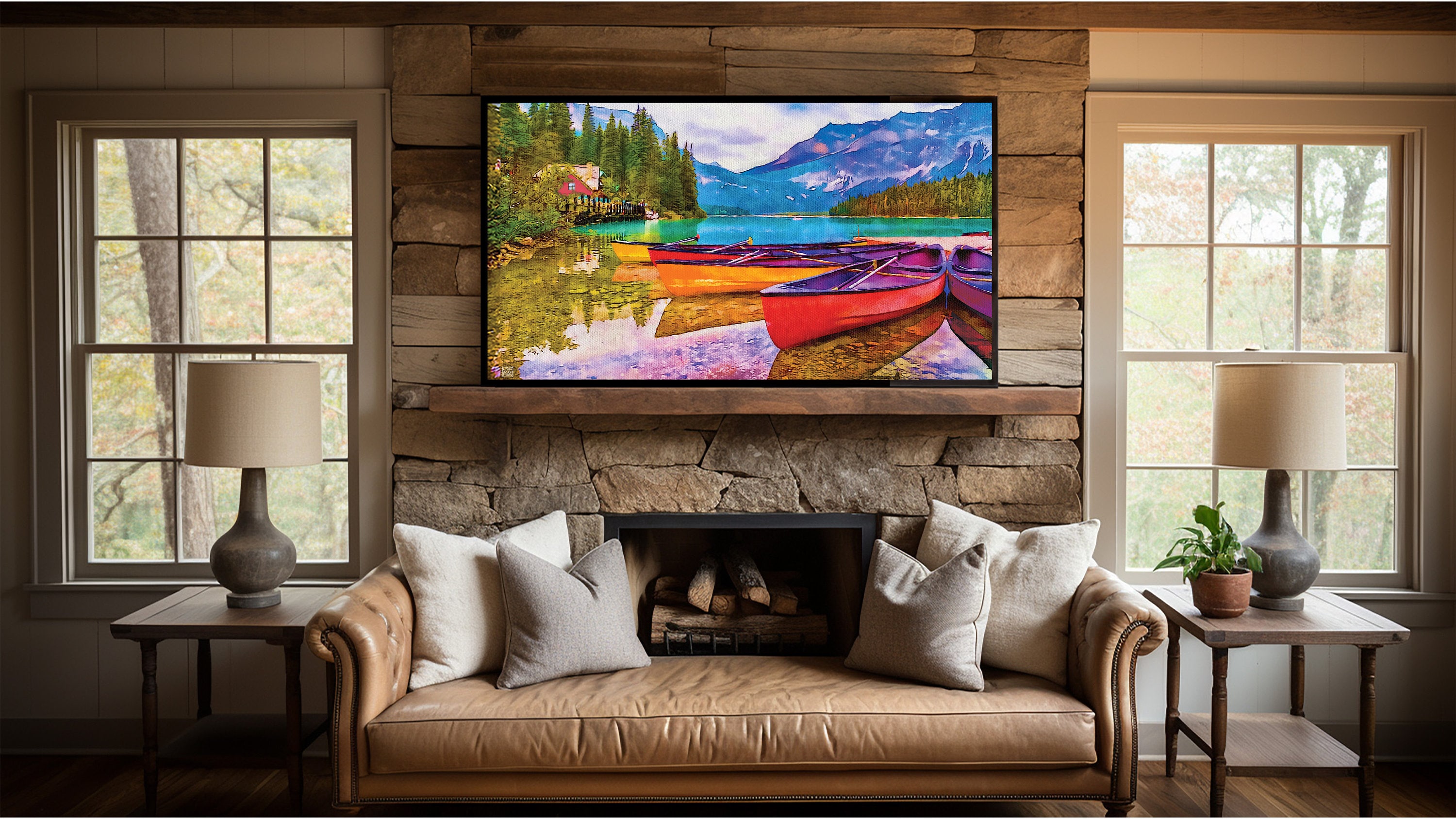 Frame TV Watercolor Art, 4k Quality, Digital Art, Beautiful Mountain ...