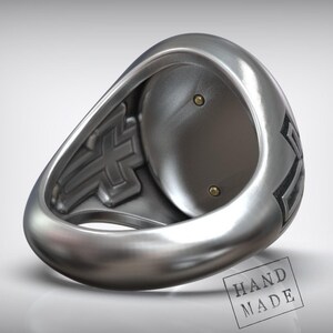 Rosary Ring: Praying Hands and Cross Detail (silver, Handmade) - Etsy