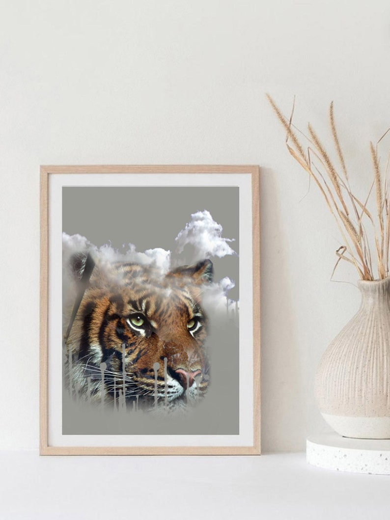 Tiger Digital Print, Woodlands Nursery, Nursery Forest Print, Animal ...