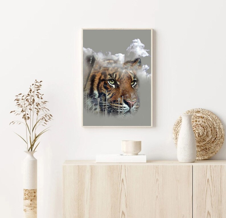 Tiger Digital Print, Woodlands Nursery, Nursery Forest Print, Animal ...