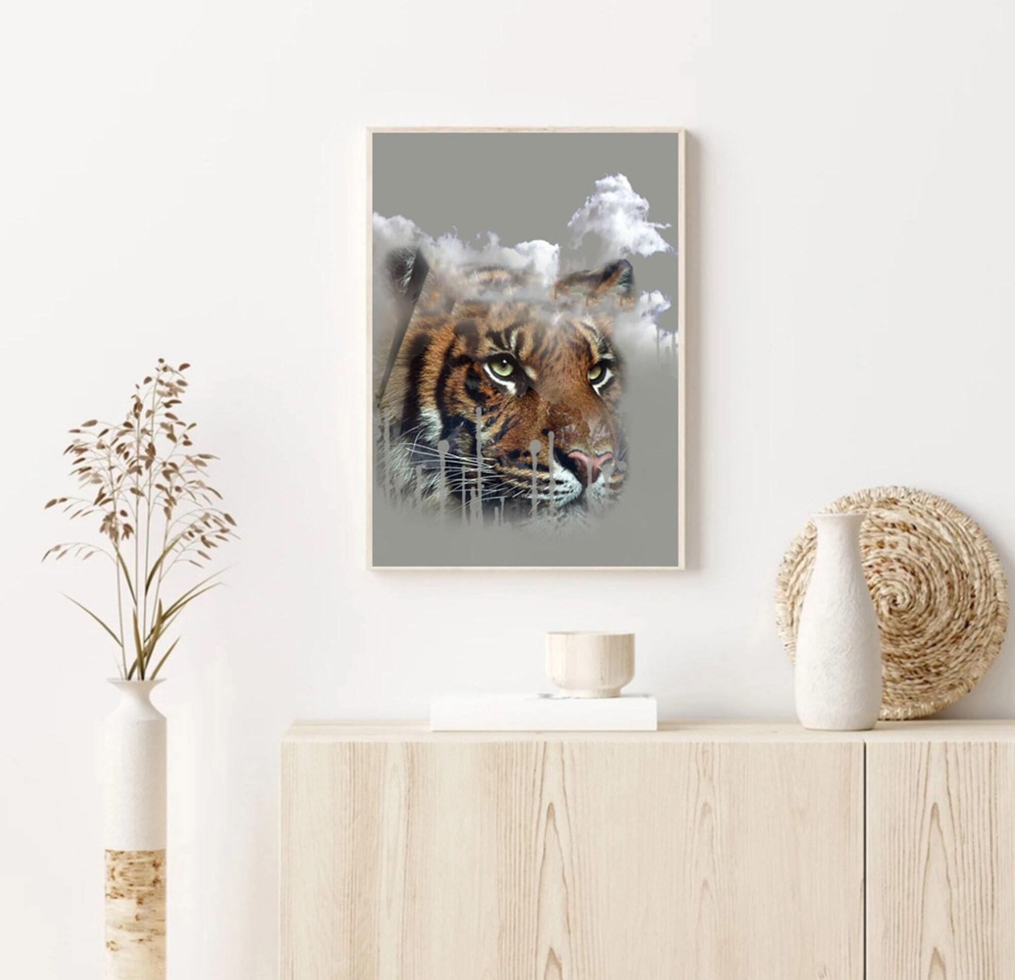 Tiger Digital Print, Woodlands Nursery, Nursery Forest Print, Animal ...