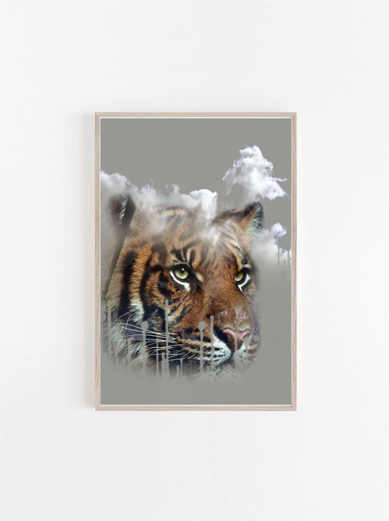 Tiger Digital Print, Woodlands Nursery, Nursery Forest Print, Animal ...