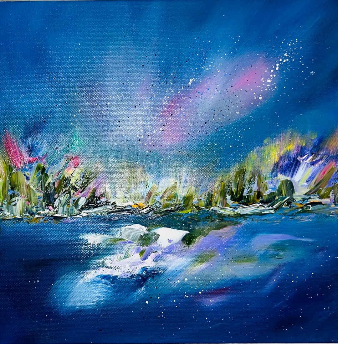 Abstract Lake - Original Oil Painting - Etsy