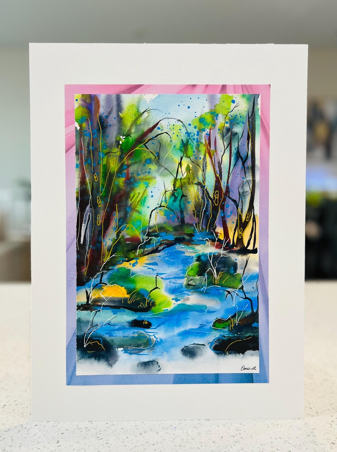 Original Art- Blue River- Watercolor Painting- 11x15 Inches - Etsy