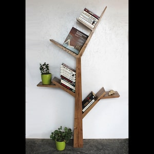 Solid Oak // Bookcase "tree" 7-2 // Wooden Tree With Natural - Organic ...
