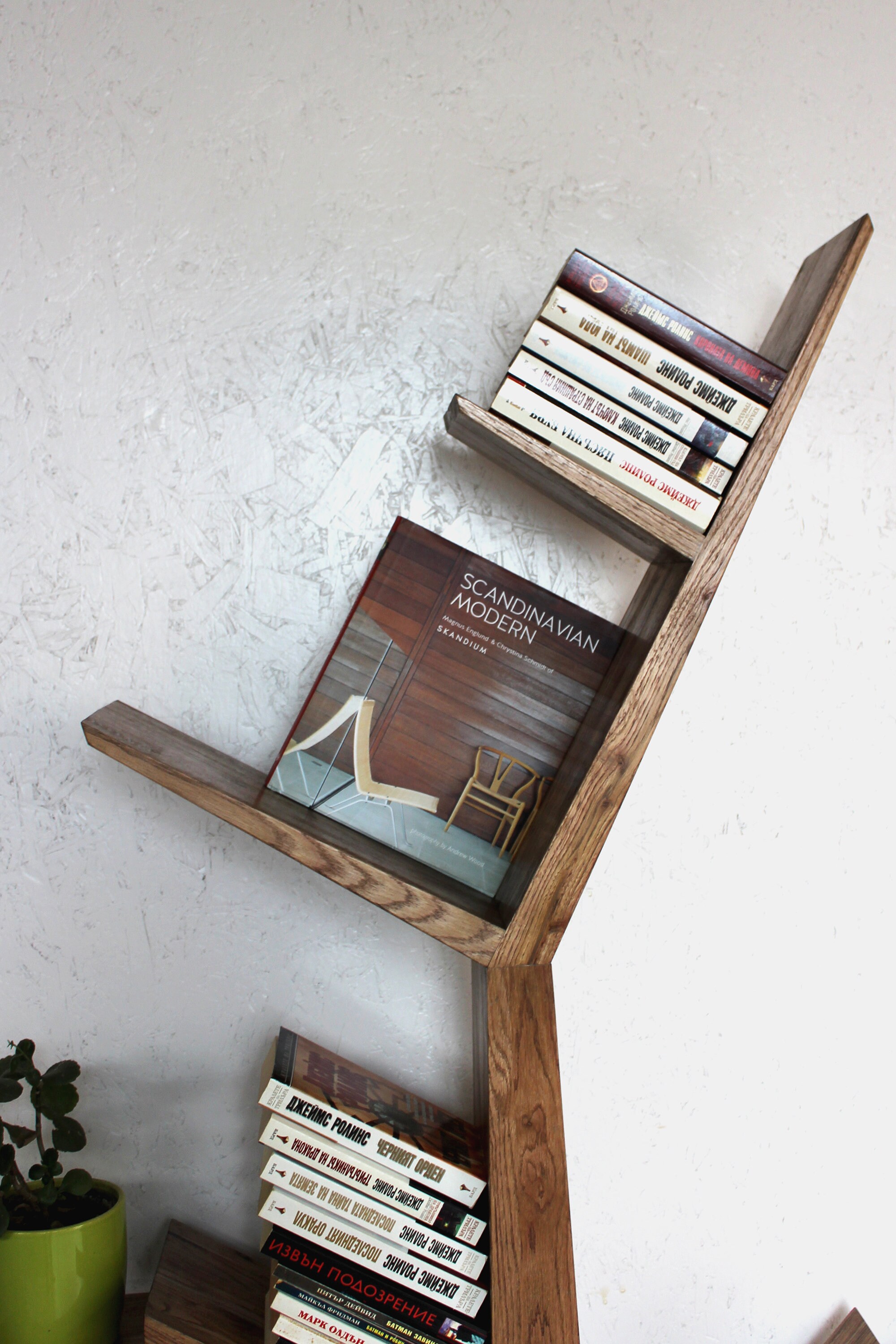 Solid Oak // Bookcase tree 7-2 // Wooden Tree With - Etsy