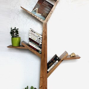 Solid Oak // Bookcase "tree" 7-2 // Wooden Tree With Natural - Organic ...