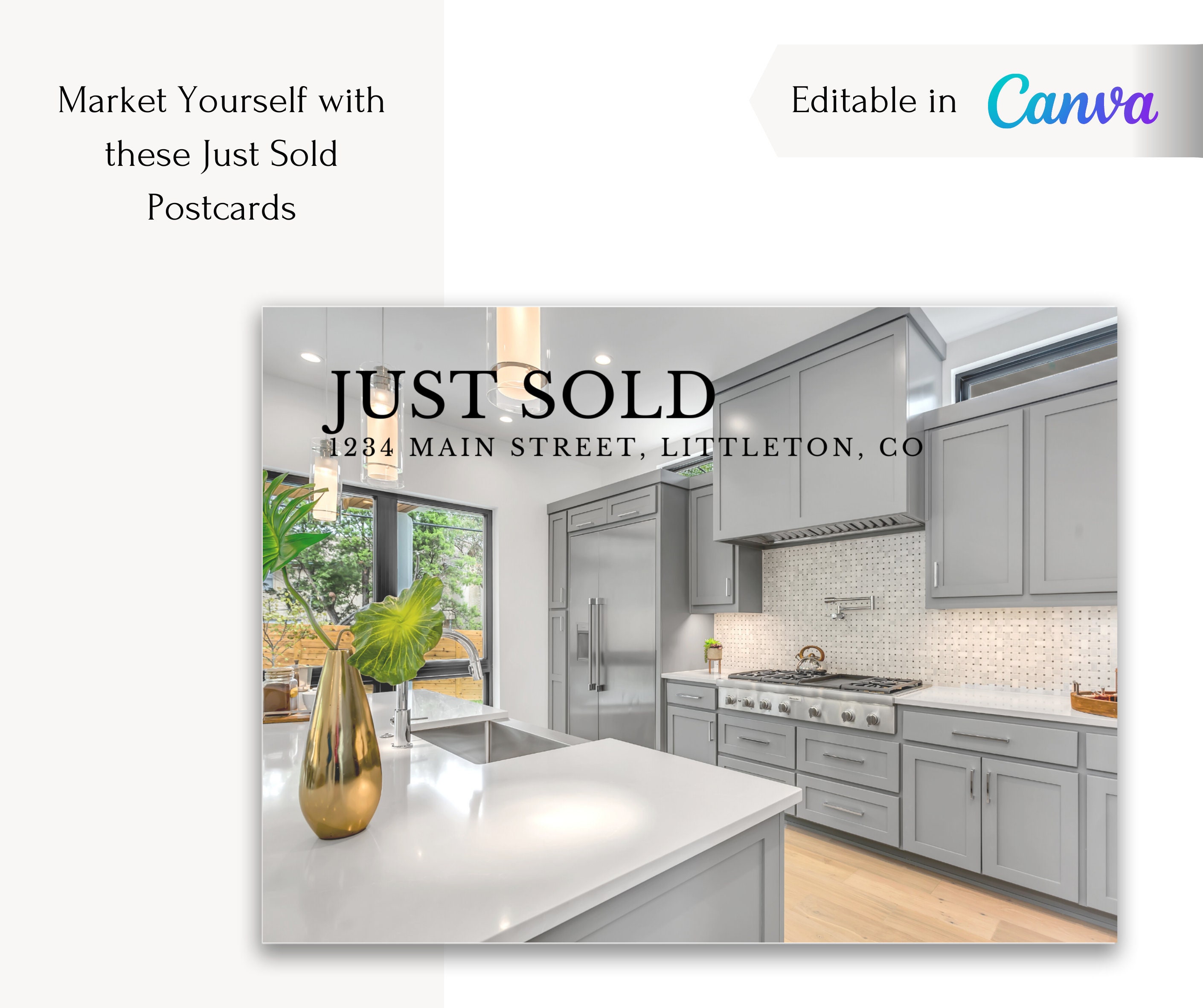 Just Sold Postcard Real Estate Farming Postcard Template Just Listed ...