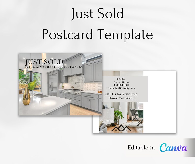 Just Sold Postcard Real Estate Farming Postcard Template Just Listed ...