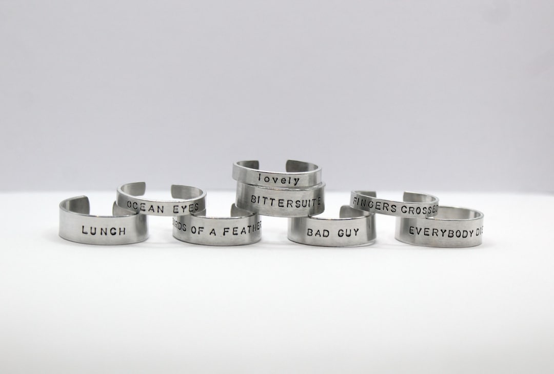 Billie Eilish Inspired Hand Stamped Rings (birds of a Feather, Lovely ...