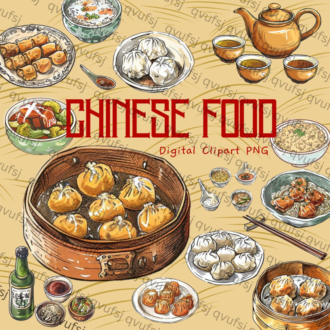 Buy Chinese Food Clip Art Food Clip Art Clip Art Hand Drawn Personal ...