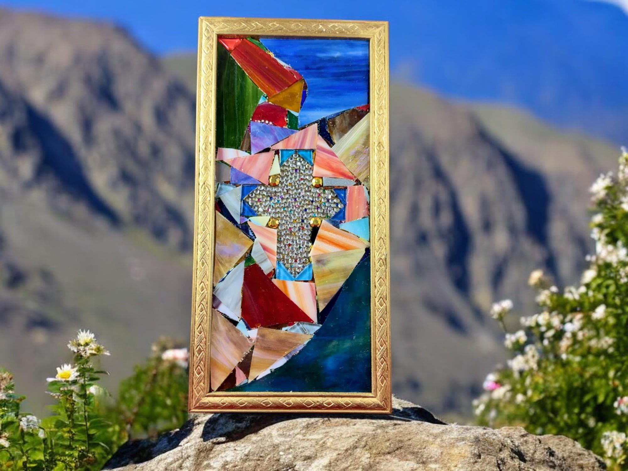 Custom Stained Glass Art, Mosaic Stained Glass Art, Crosses, Hand ...