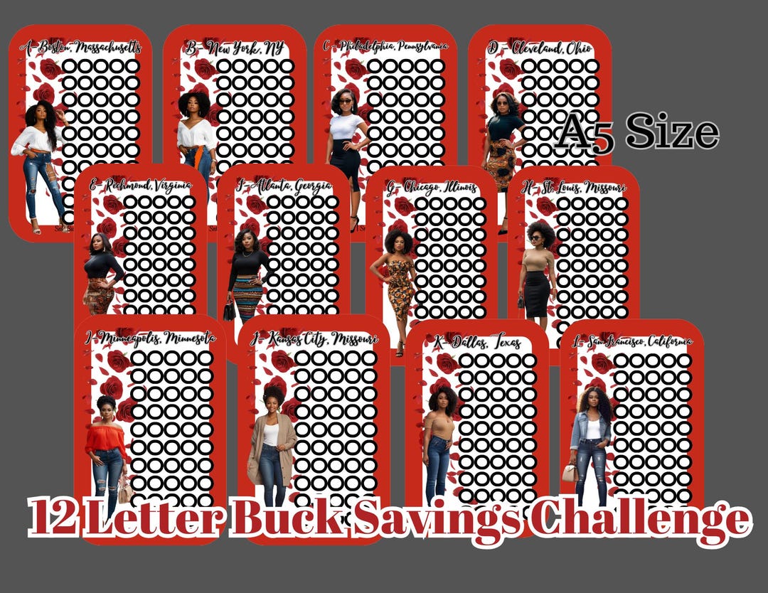12 Letter Buck Melanin Savings Challenge Digital Download - Etsy