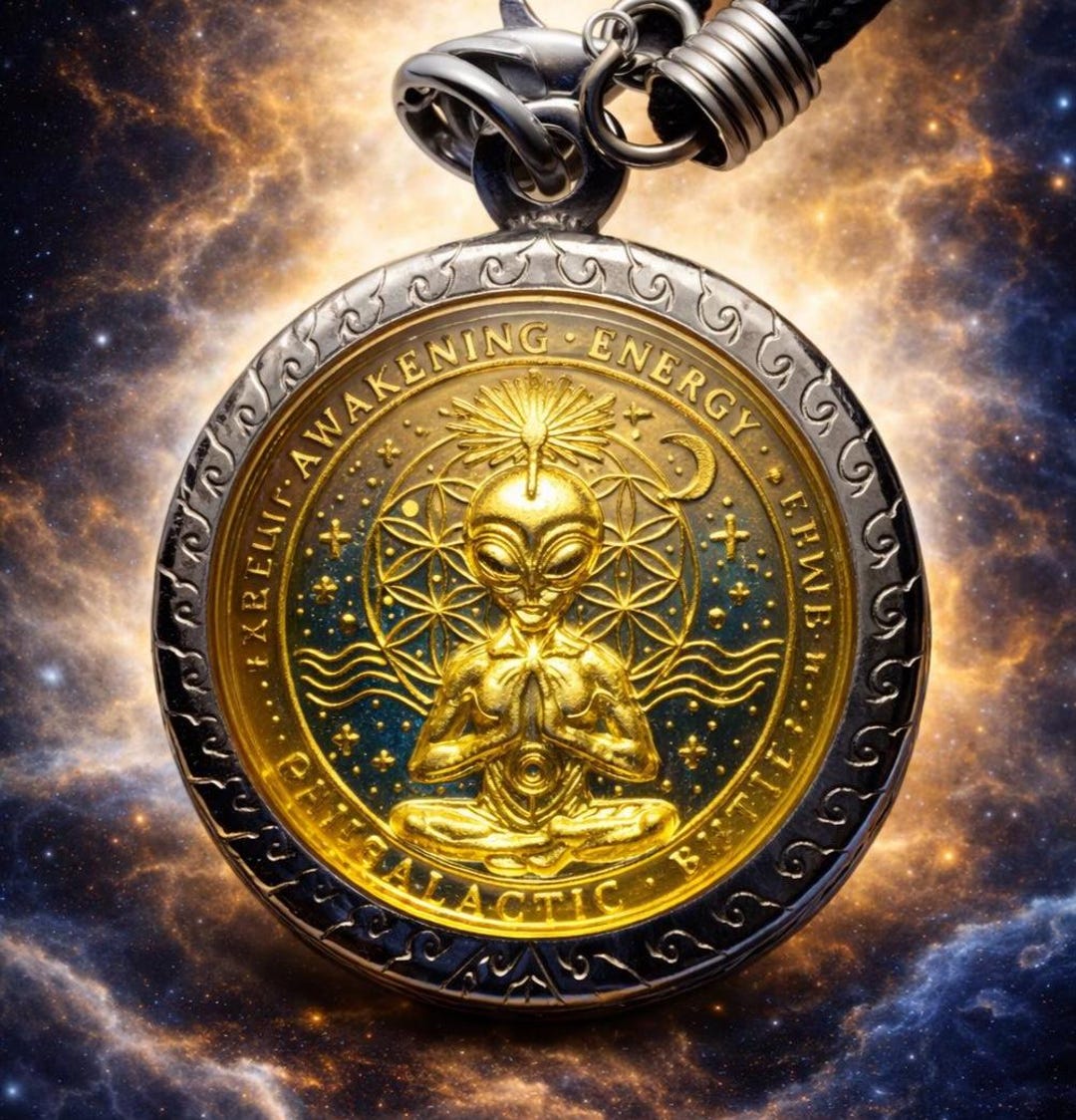 UFO Alien Pendant Cosmic Amulet Galaxy Talisman Spiritual Charm Lucky ...