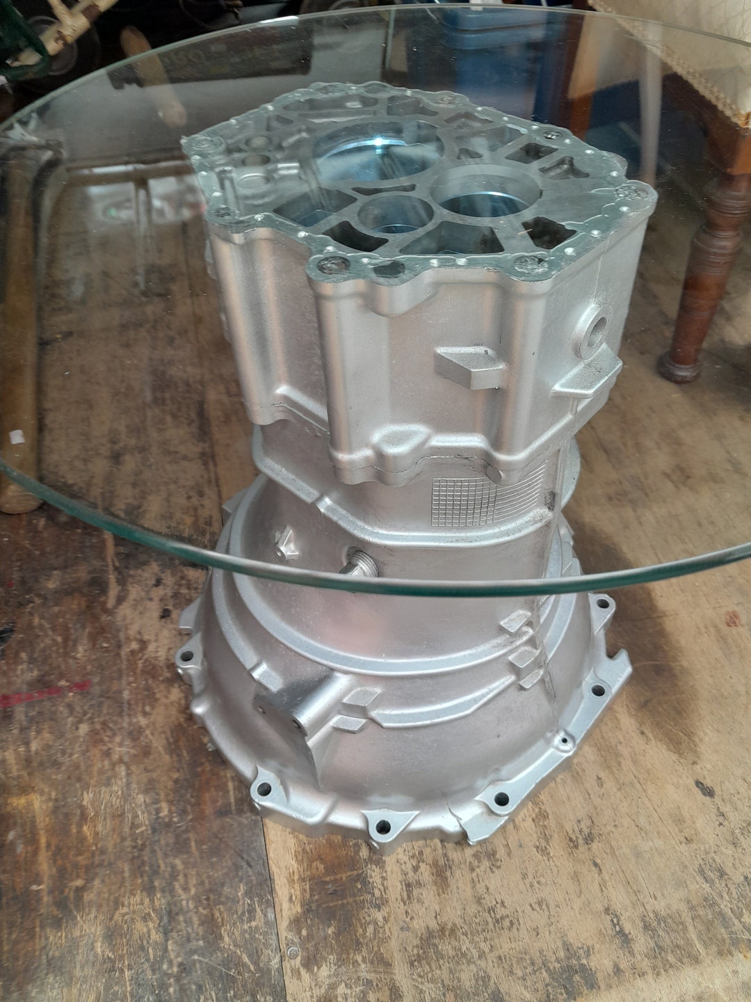 Converted Gearbox Light up Glass Top Table - Etsy