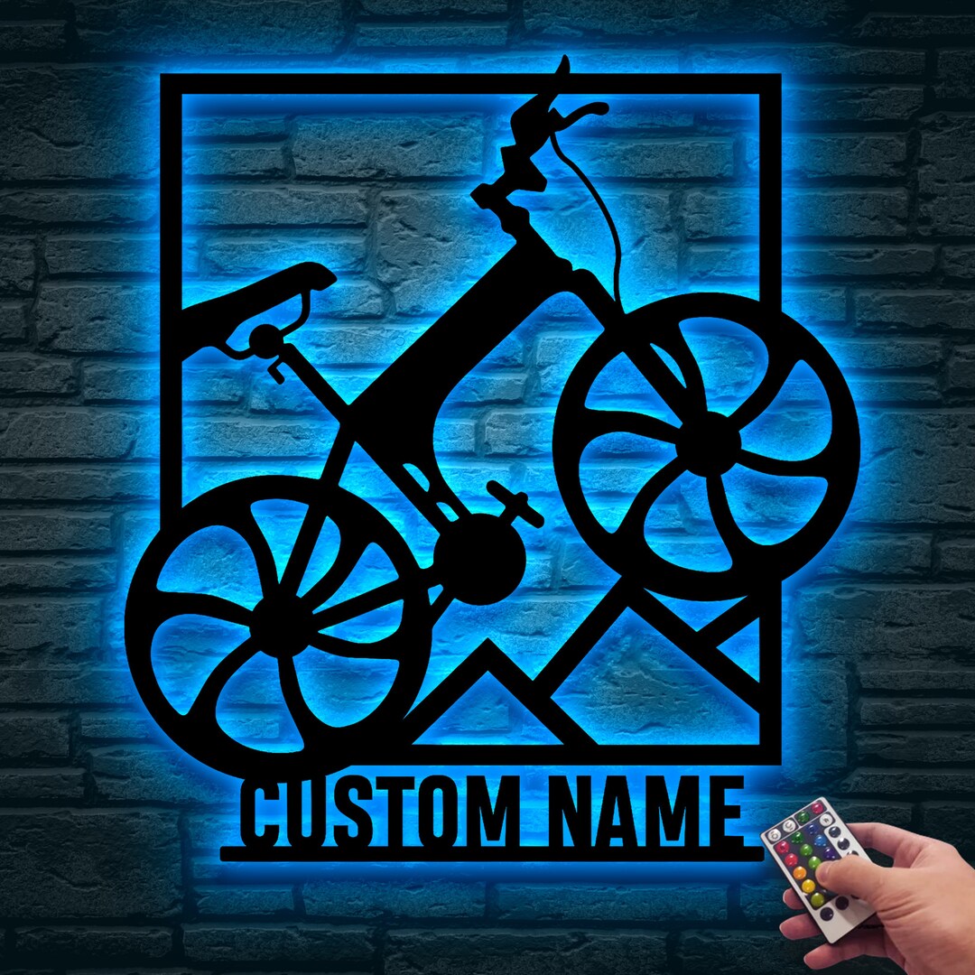 Custom BMX Bike Metal Wall Art LED Light Personalized Bicycle - Etsy