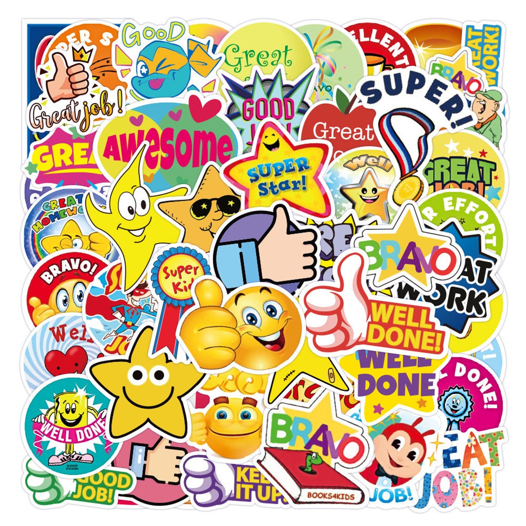 50pcs Sticker for Kids / Elementary School / Kindergarten / Smiley ...