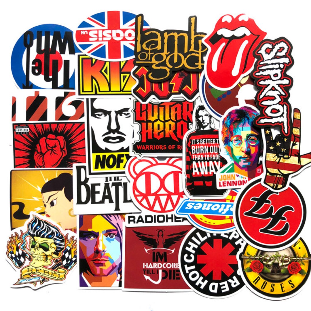 50 Pieces Rock Band Sticker Bomb Sticker Set - Etsy Australia