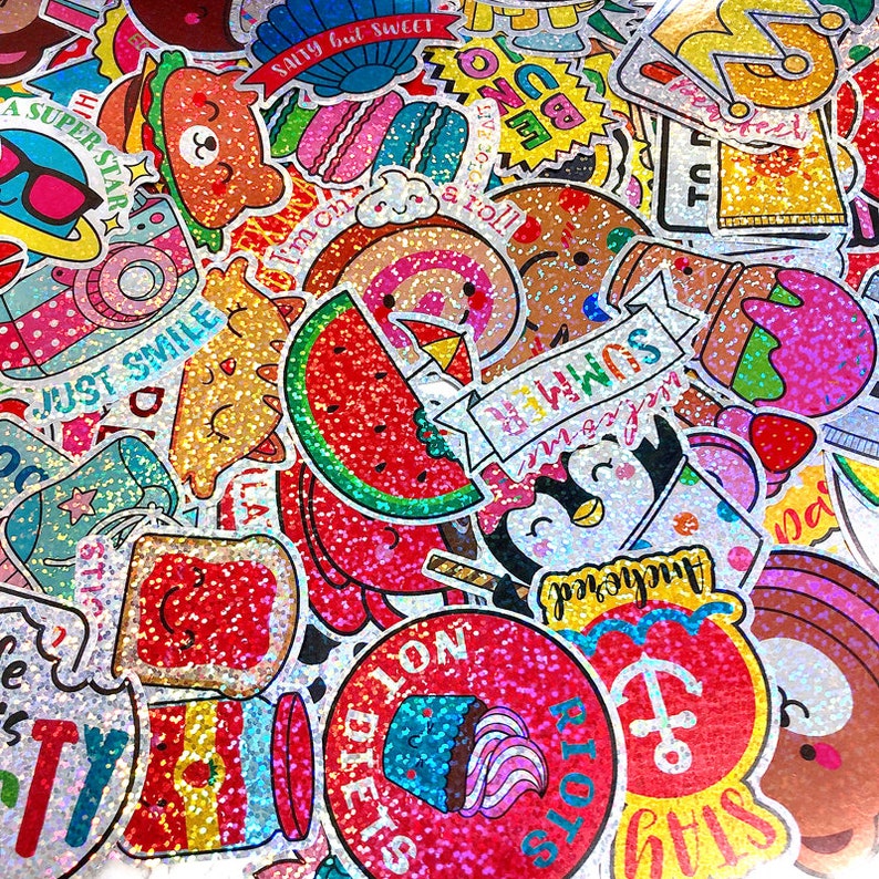 100 Pcs Stickers for Kids / Special Glitter Stickers Set - Etsy