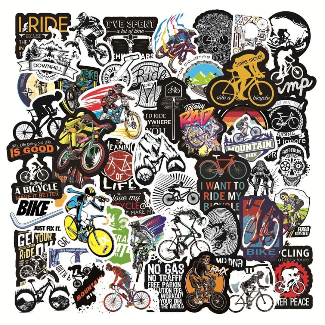 50 Pieces MTB Mountain Bike Downhill Extreme Sport Style Stickerbomb ...