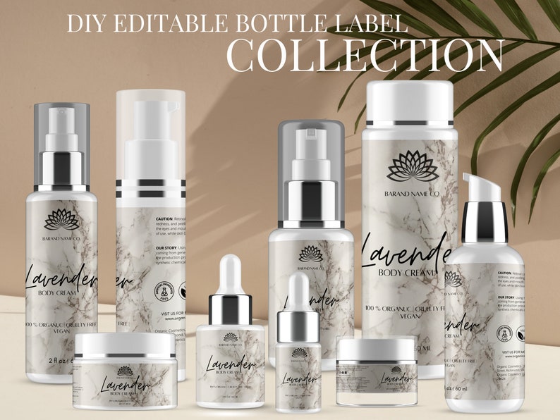 Marble Labels DIY Editable Skincare Product Label Collection | Etsy