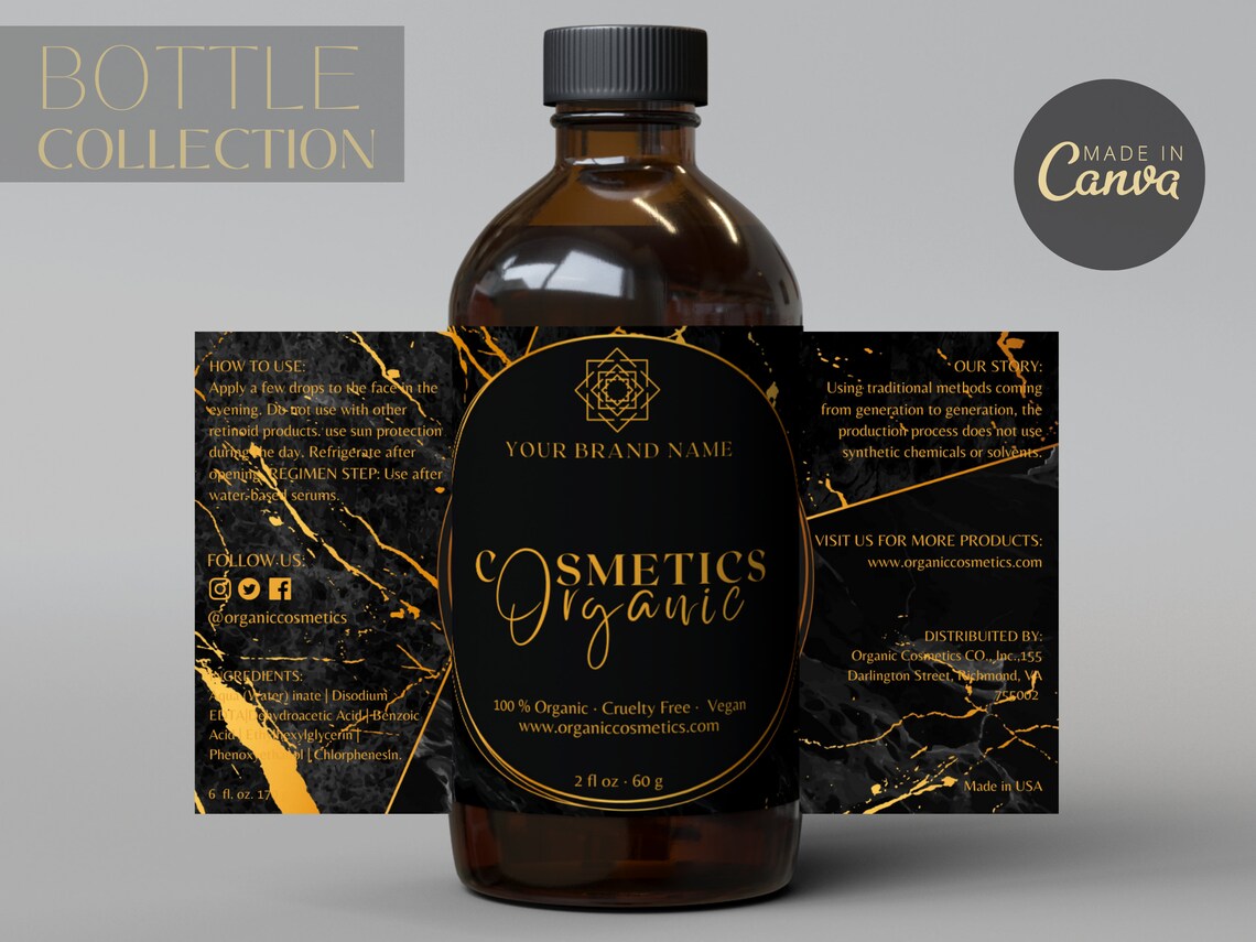 Fully Editable Bottle Label Templates: Personalisable Bottle - Etsy