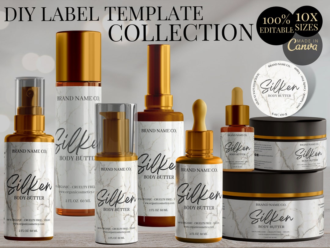 Marble DIY Editable Skincare Product Labels, Body Product Label ...