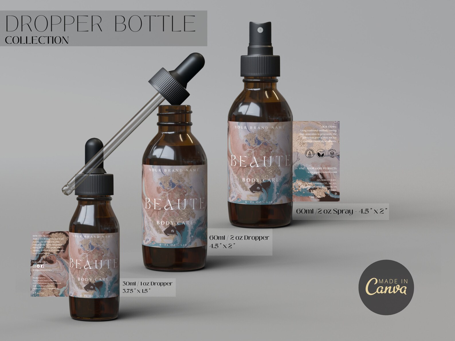 Printable Skin Care Product Label Template Personalisable - Etsy