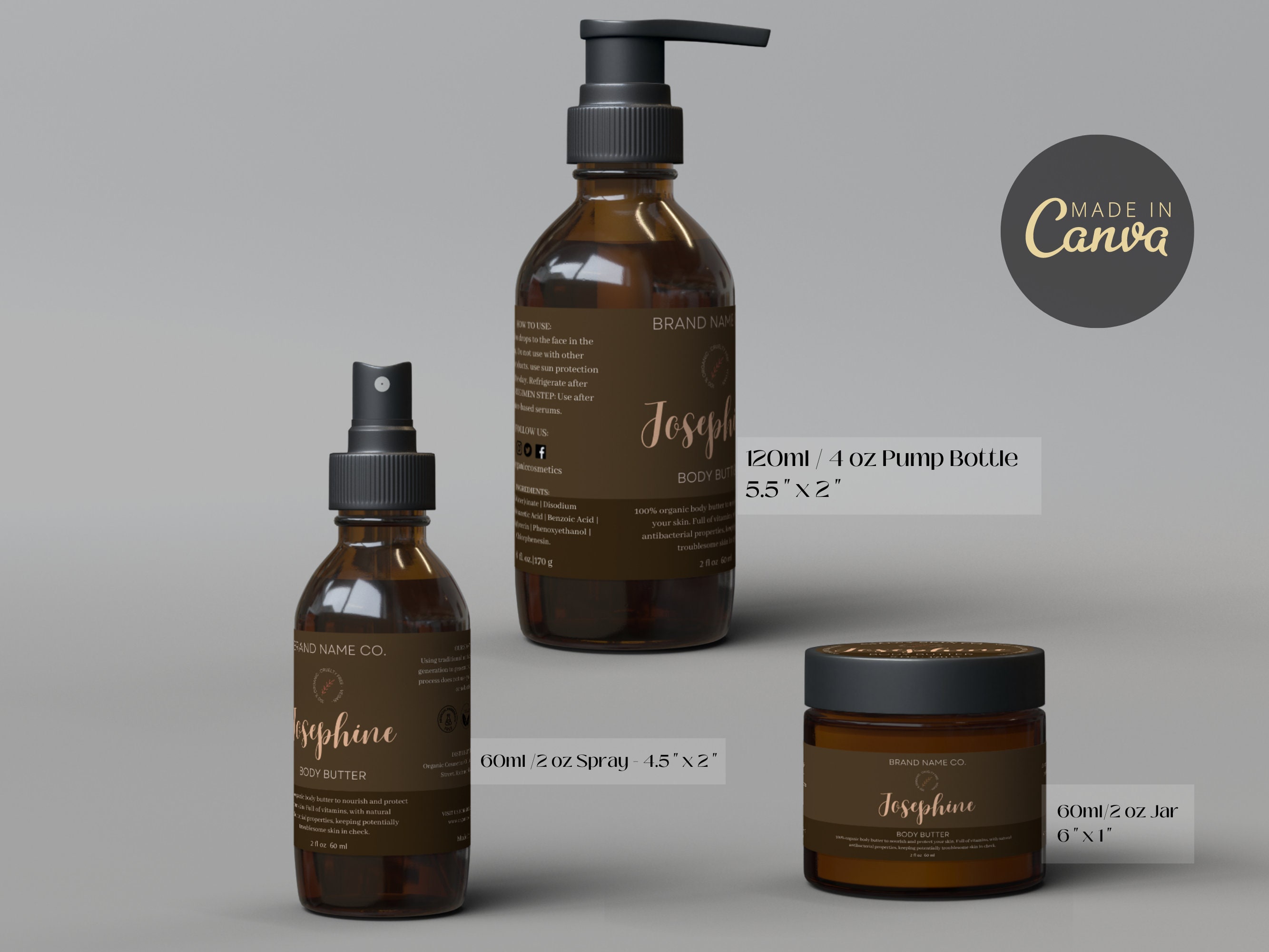 Editable Body Product Labels CANVA DIY Cosmetic Labels - Etsy UK