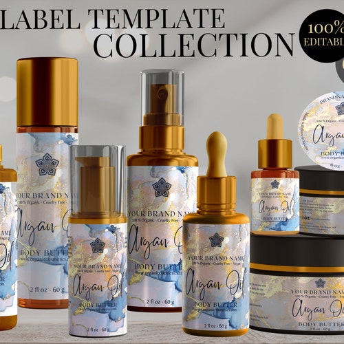 100% DIY Editable Skincare Label Body Butter Label Template - Etsy