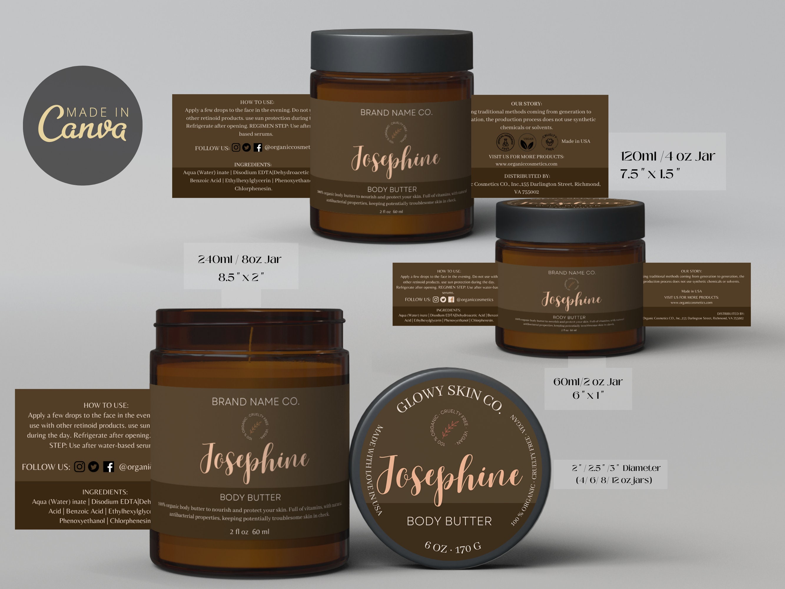 Editable Body Product Labels CANVA DIY Cosmetic Labels - Etsy