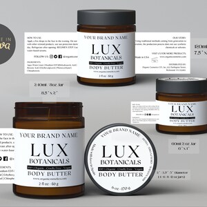 100% Editable Body Product Label Templates - Vanilla Body Butter, Body ...