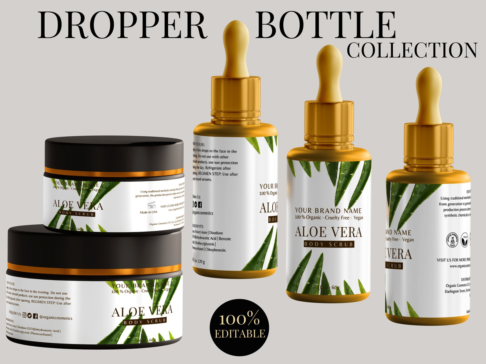 Fully Editable Body Product Label Template 14 Sizes DIY - Etsy