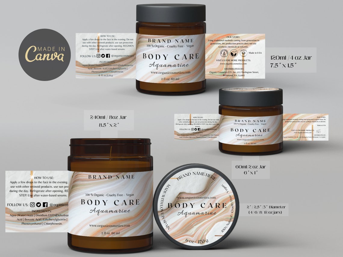 Editable Body Product Labels DIY Cosmetic Labels Editable - Etsy