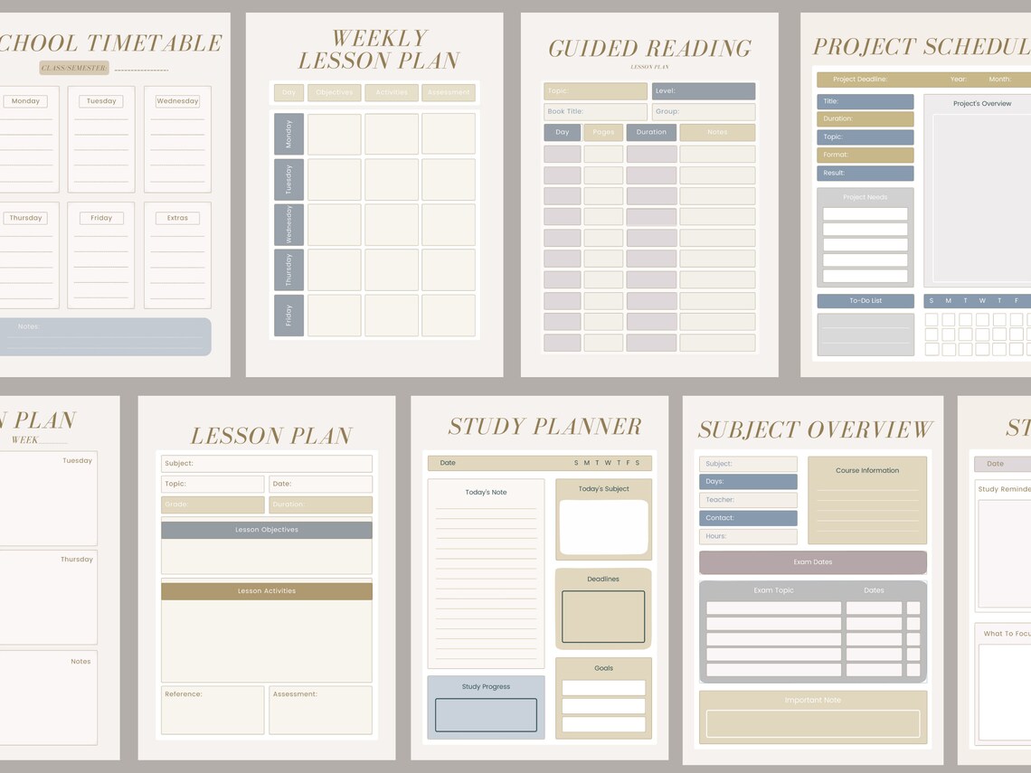 2021 2022 Planner Academic Planner Printable Template | Etsy