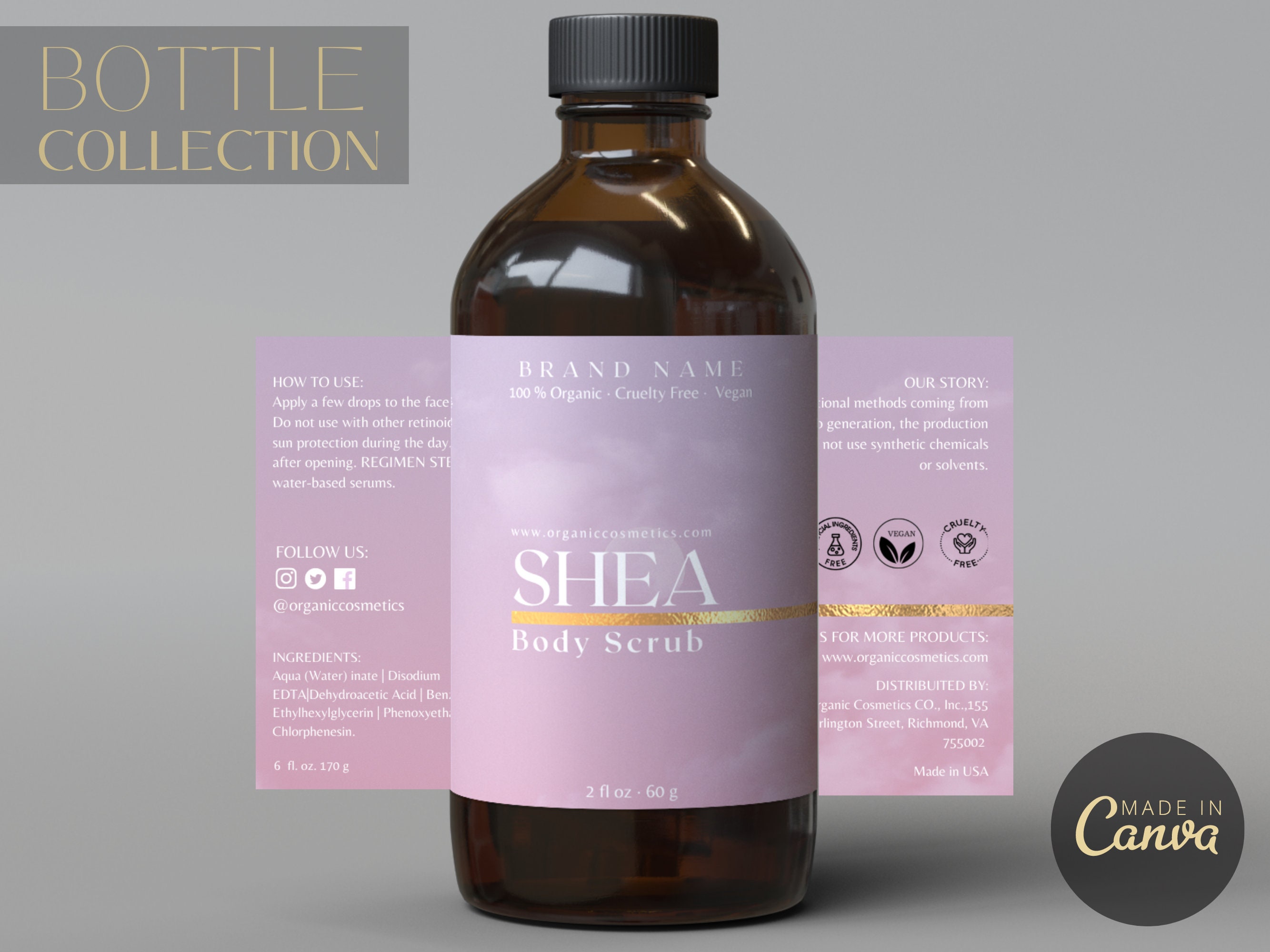 Editable Cosmetic Label Template Custom Beauty Product Label - Etsy UK