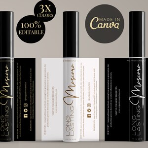 Mascara Label Template Editable Printable Custom Mascara Label Eye ...