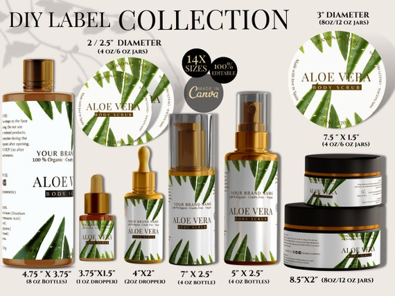 Fully Editable Body Product Label Template 14 Sizes DIY - Etsy